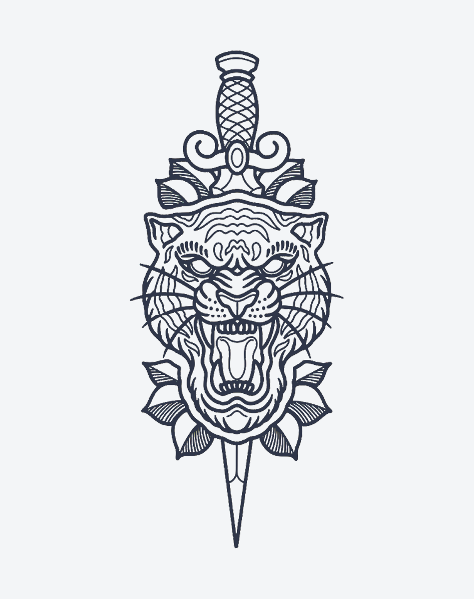 Lion and Sword Tattoo – Strength & Honor – INKARTLINK