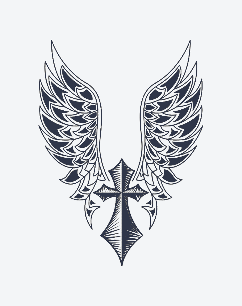 Wings Temporary Tattoo - Cross & Faith Art – INKARTLINK
