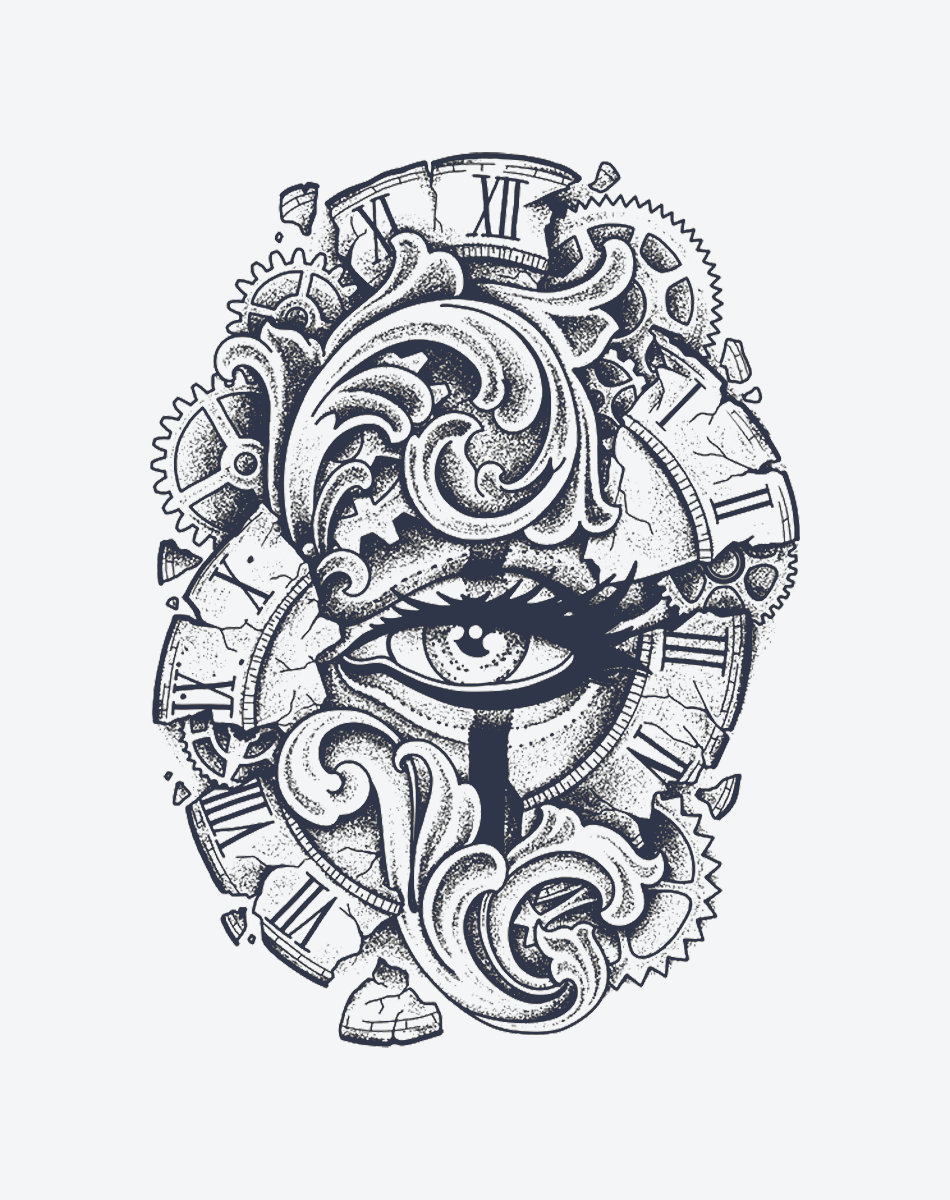 Eye of Time Tattoo – Mystical & Timeless Design – INKARTLINK