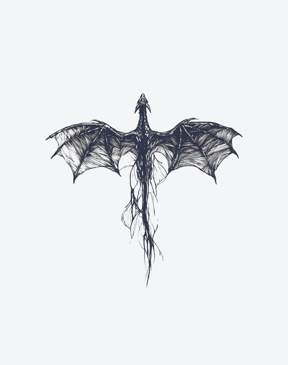 Shadow Wyvern Temporary Tattoo - Fierce Design – INKARTLINK