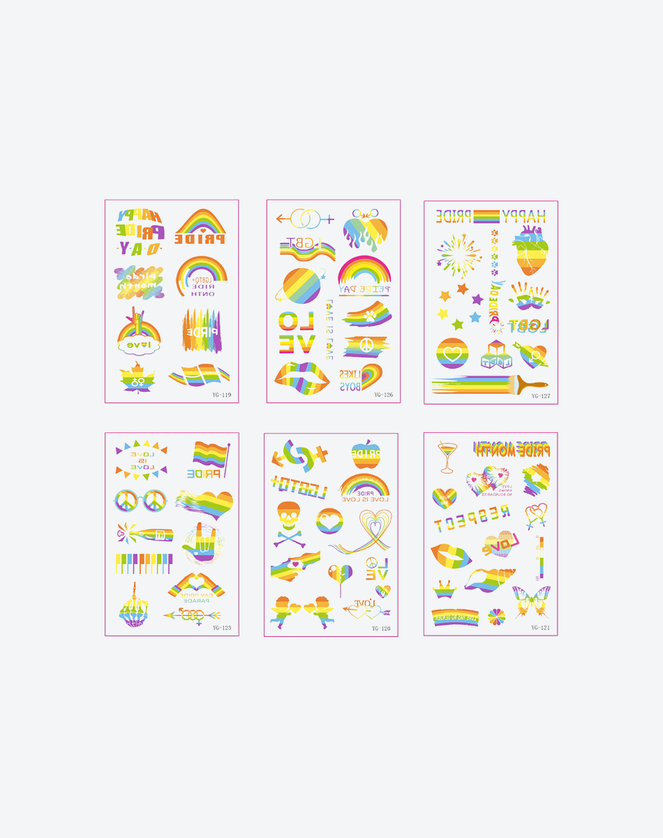 Vibrant Pride Temporary Tattoos – Bold & Colorful – INKARTLINK