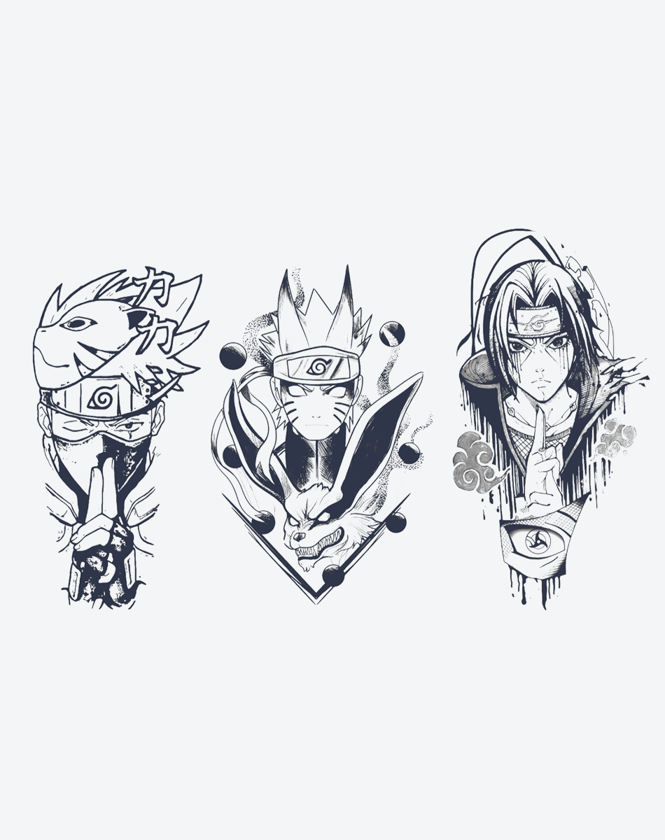 Legendary Three Ninjas Tattoo Design Pack – INKARTLINK
